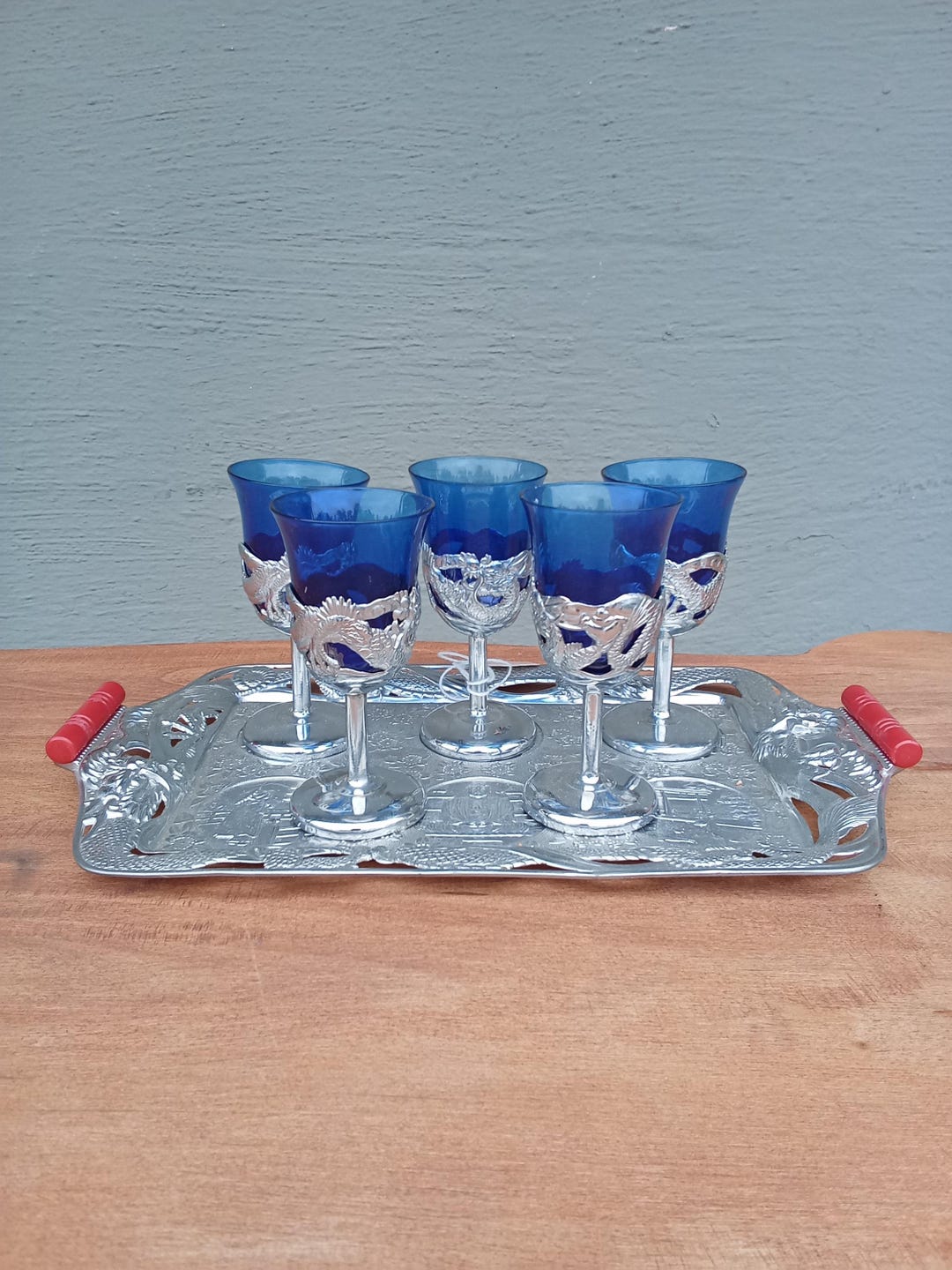 1930's Cordial Flight (glasses and Tray) - Etsy
