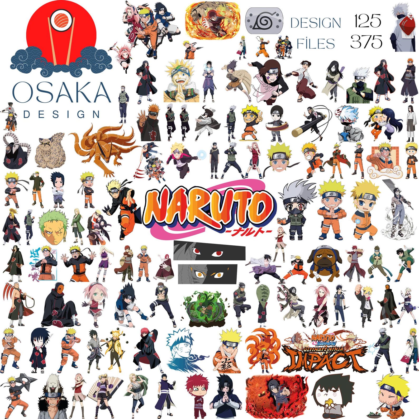 Naruto Characters Cartoon Anime Moovie -svg-png-pdf- \ Tshirt \ Shirt ...