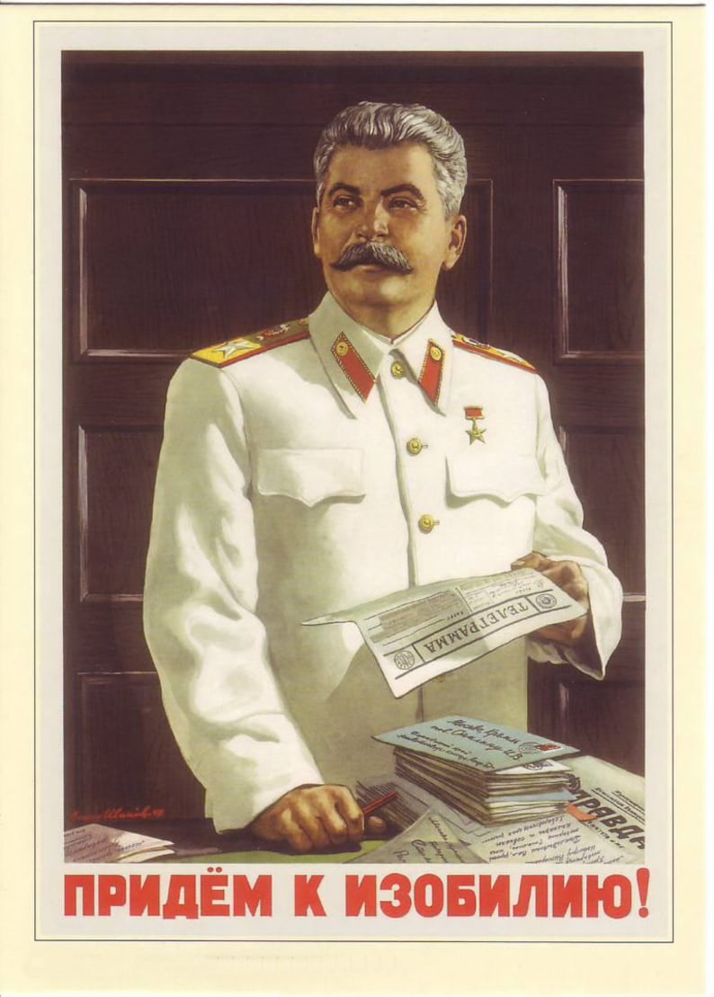 USSR Postcard Glory to the Great Stalin. soviet propaganda | Etsy