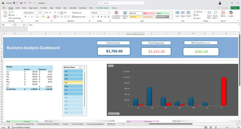 Cleaning Business Excel Template | Invoice & Estimate Generator, Income ...