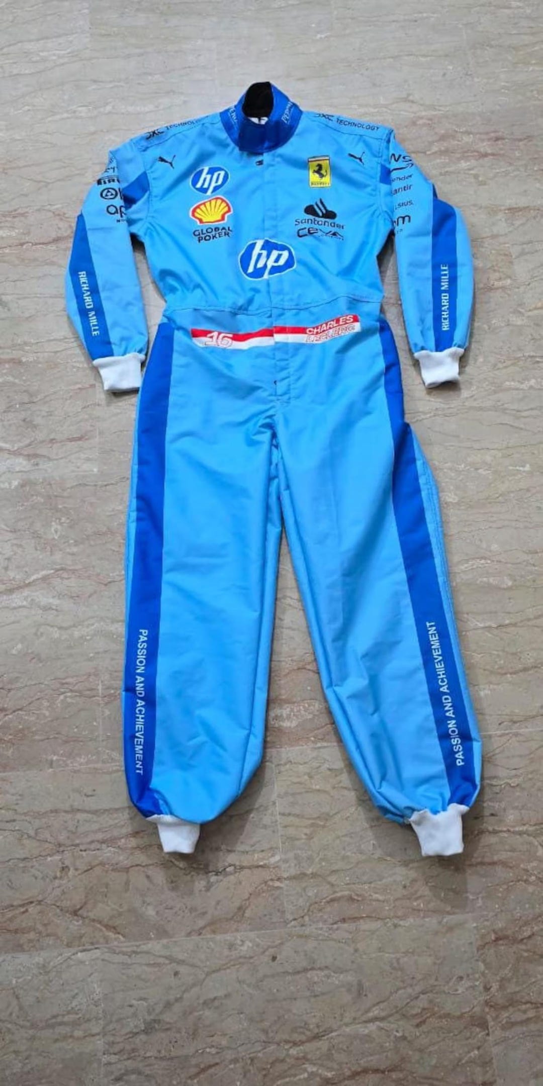 Handmade F1 Racing Suit: Light Blue Replica, Customizable - Etsy