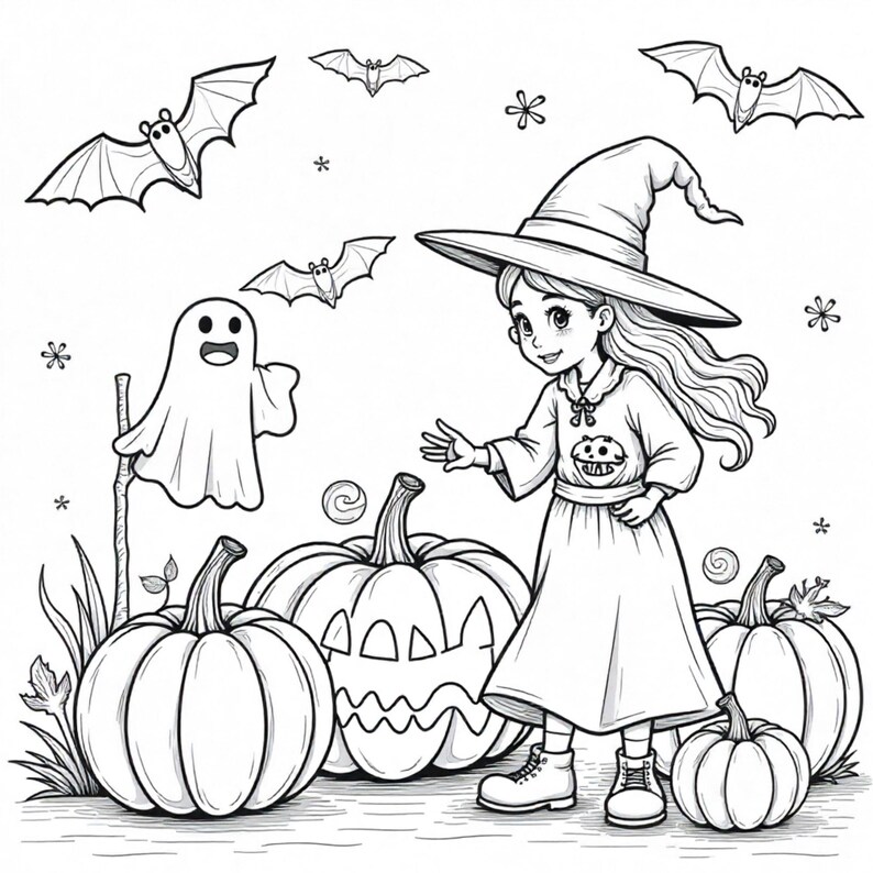 Halloween Coloring Book Ages 5-8 - Etsy