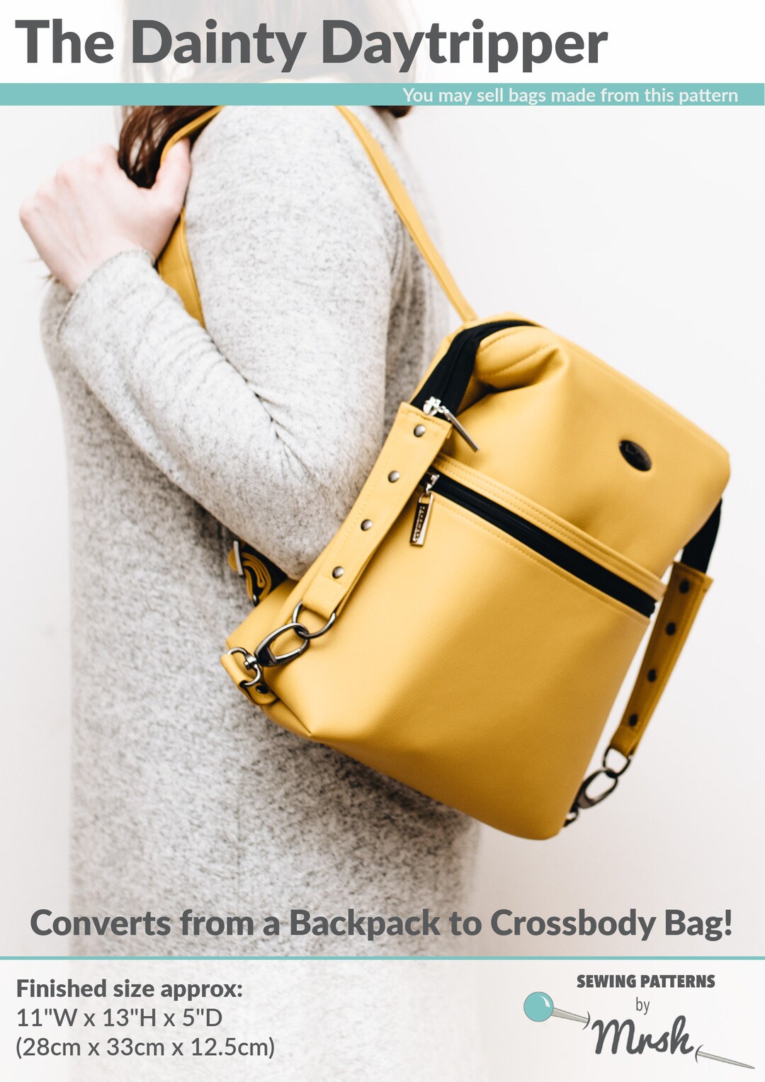 Convertible Backpack Sewing Pattern: Dainty Daytripper Bag (PDF Pattern ...