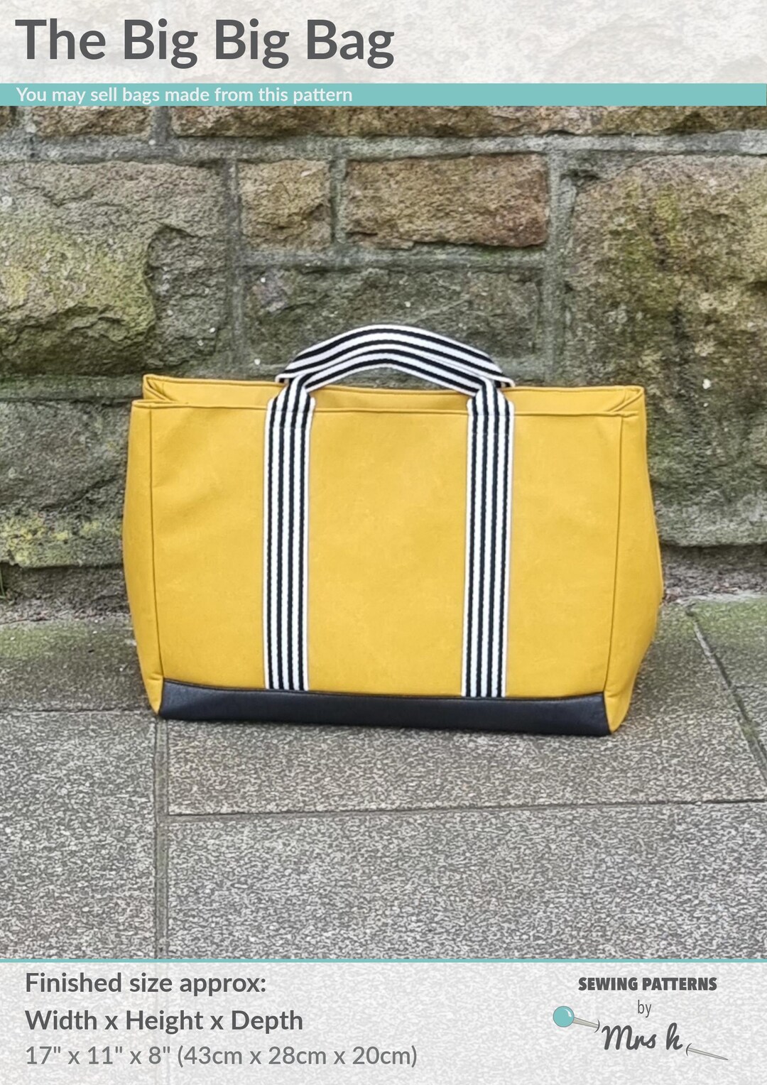 Big Bag Sewing Pattern: Beginner-friendly Tote (digital PDF Pattern) - Etsy