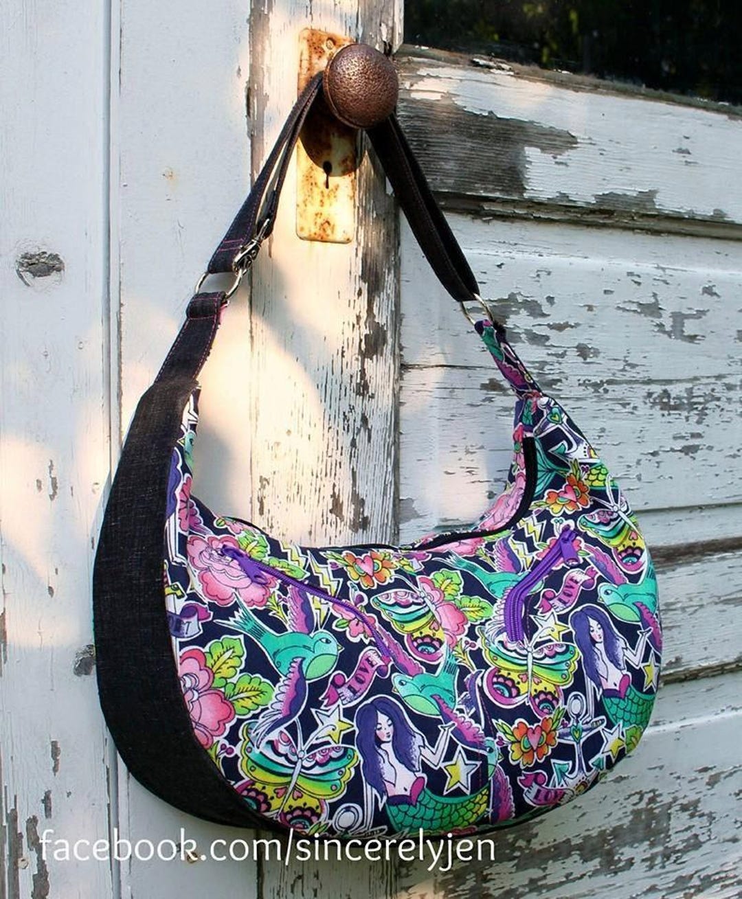 Swoon Patterns: Sheena Hobo Bag - Pdf Vintage Purse Crossbody Zipper ...