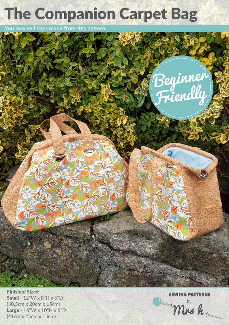 Carpet Bag Sewing Pattern – the Companion, Beginner Friendly (digital ...