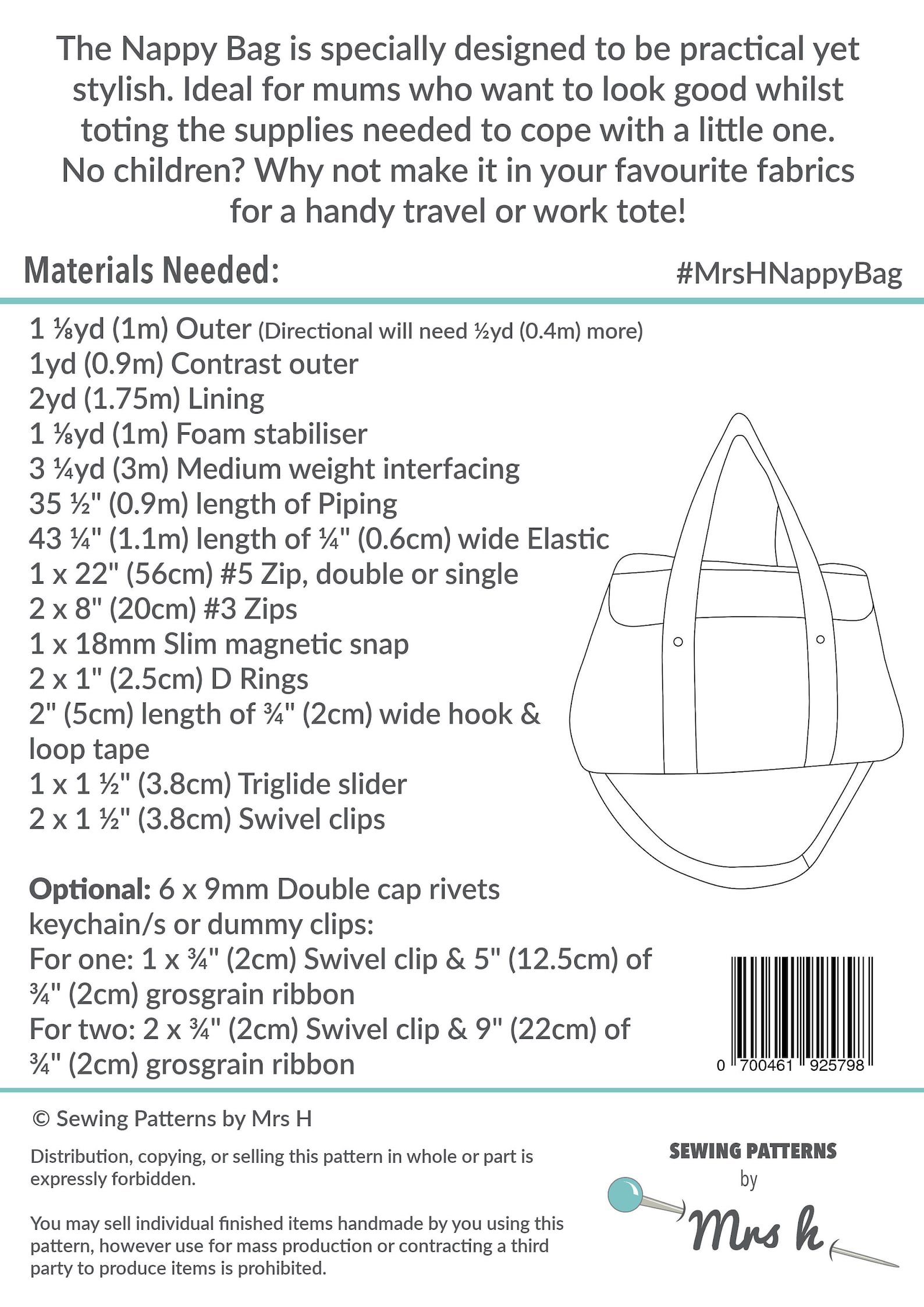 Diaper Bag Sewing Pattern – Travel Bag PDF With Pockets - Etsy