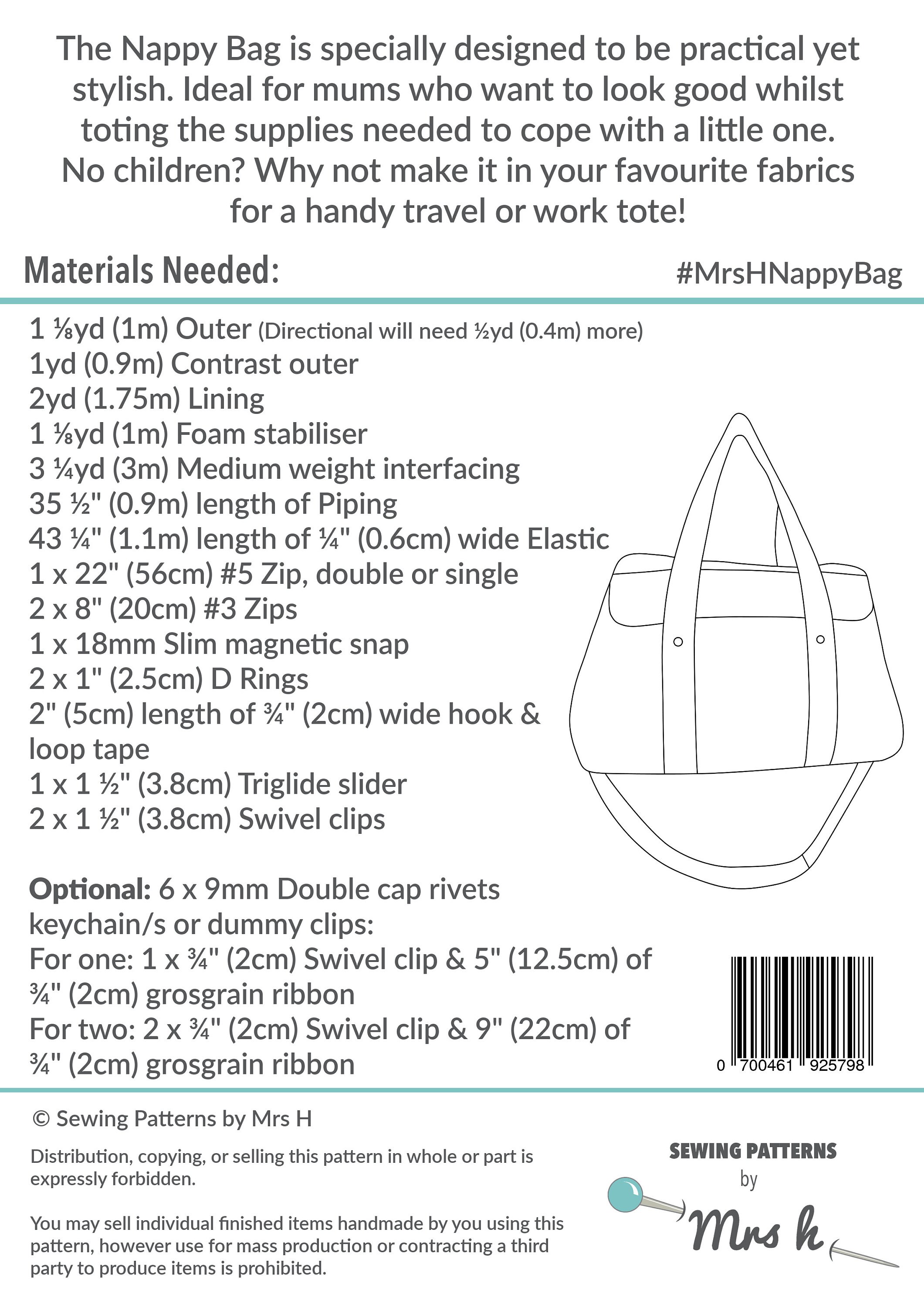 Diaper Bag Sewing Pattern – Travel Bag PDF With Pockets - Etsy