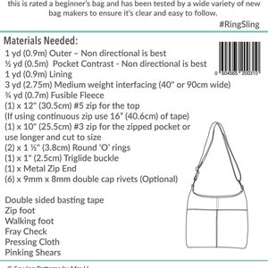 The Ring Sling Bag Digital Sewing Pattern by Sewing Patterns by Mrs H ...