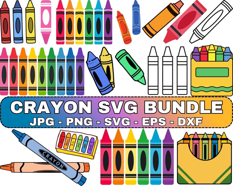 Crayon SVG Files for Cricut: Teacher Classroom Designs (digital ...