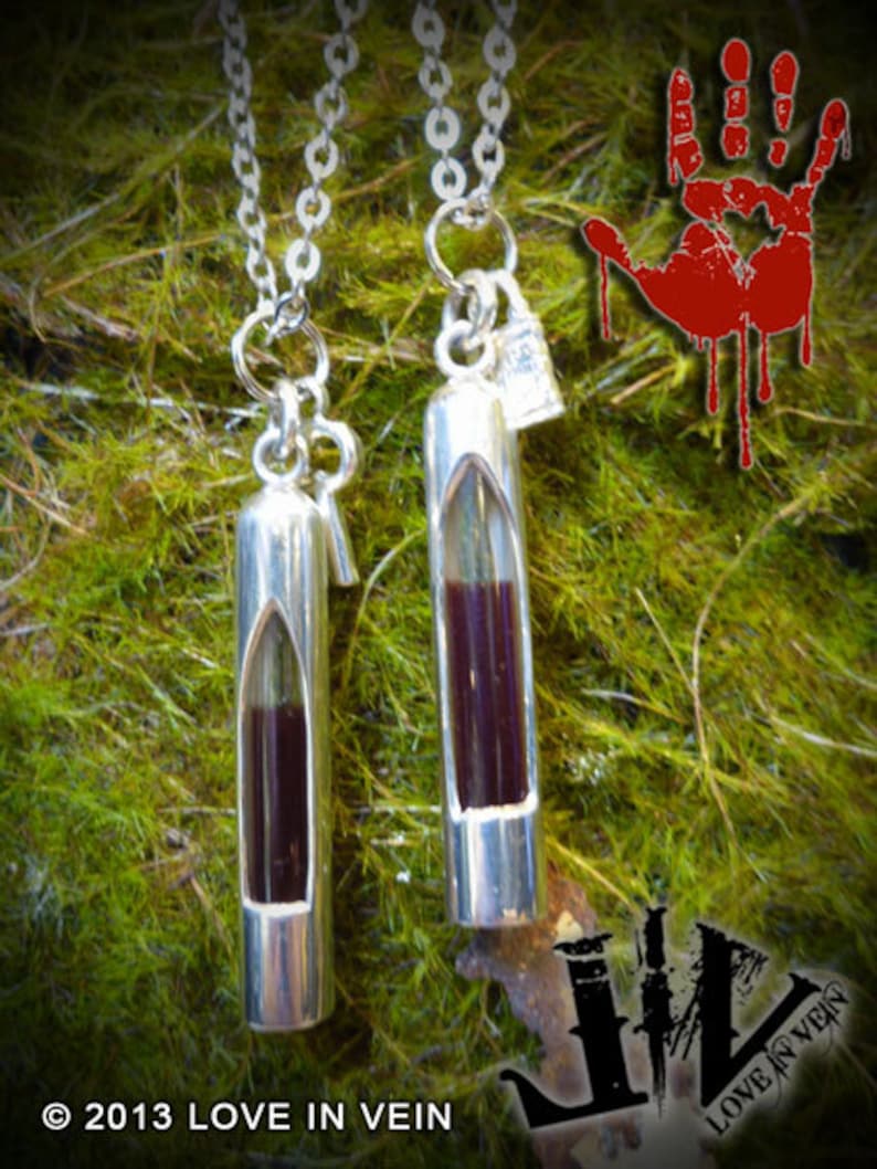 Sterling Silver Blood Vial Pendants for Wedding | Blood Vial Jewelry ...