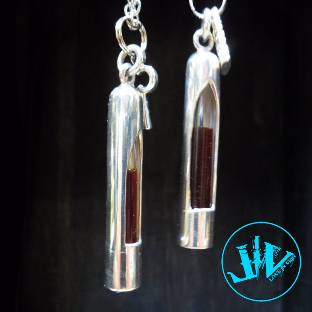 Sterling Silver Blood Vial Pendants for Wedding | Blood Vial Jewelry ...