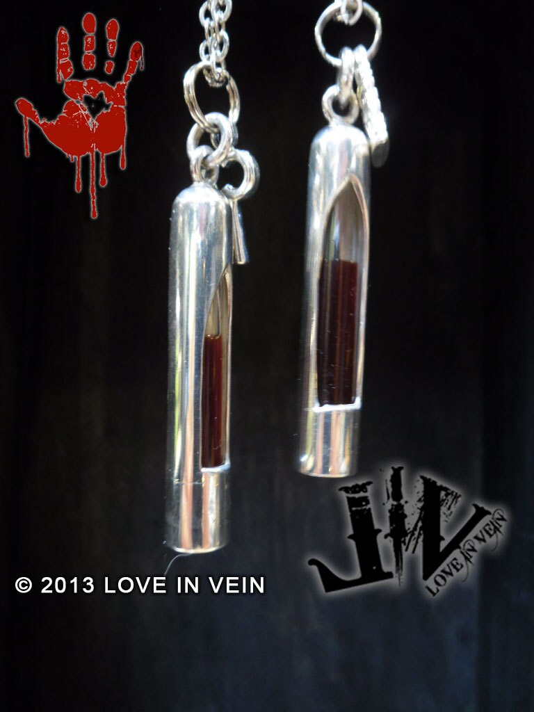 Sterling Silver Blood Vial Pendants for Wedding | Blood Vial Jewelry ...