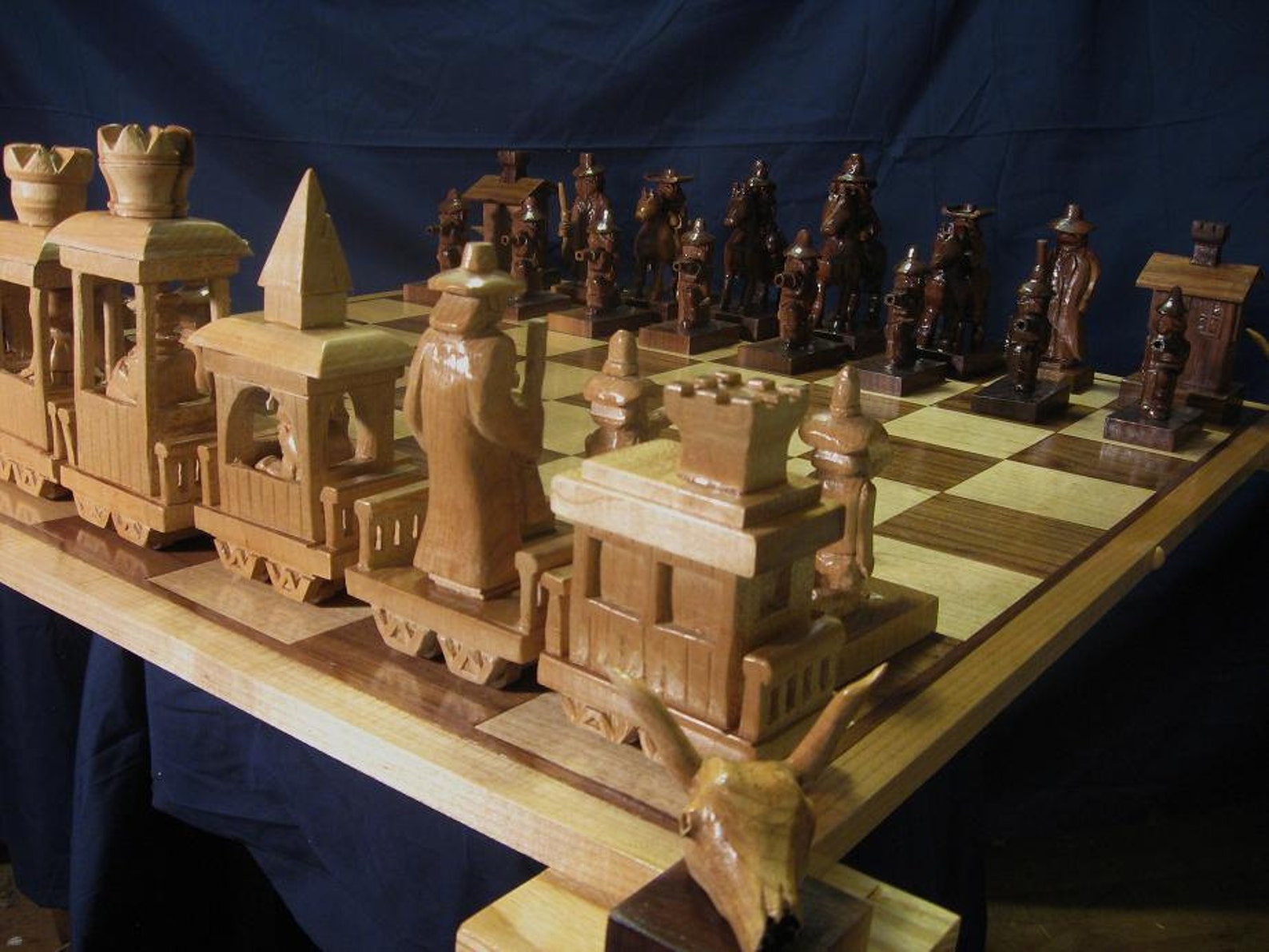 Chess Set Train Robbery Chess Set on Etsy Custom Chess Sets - Etsy