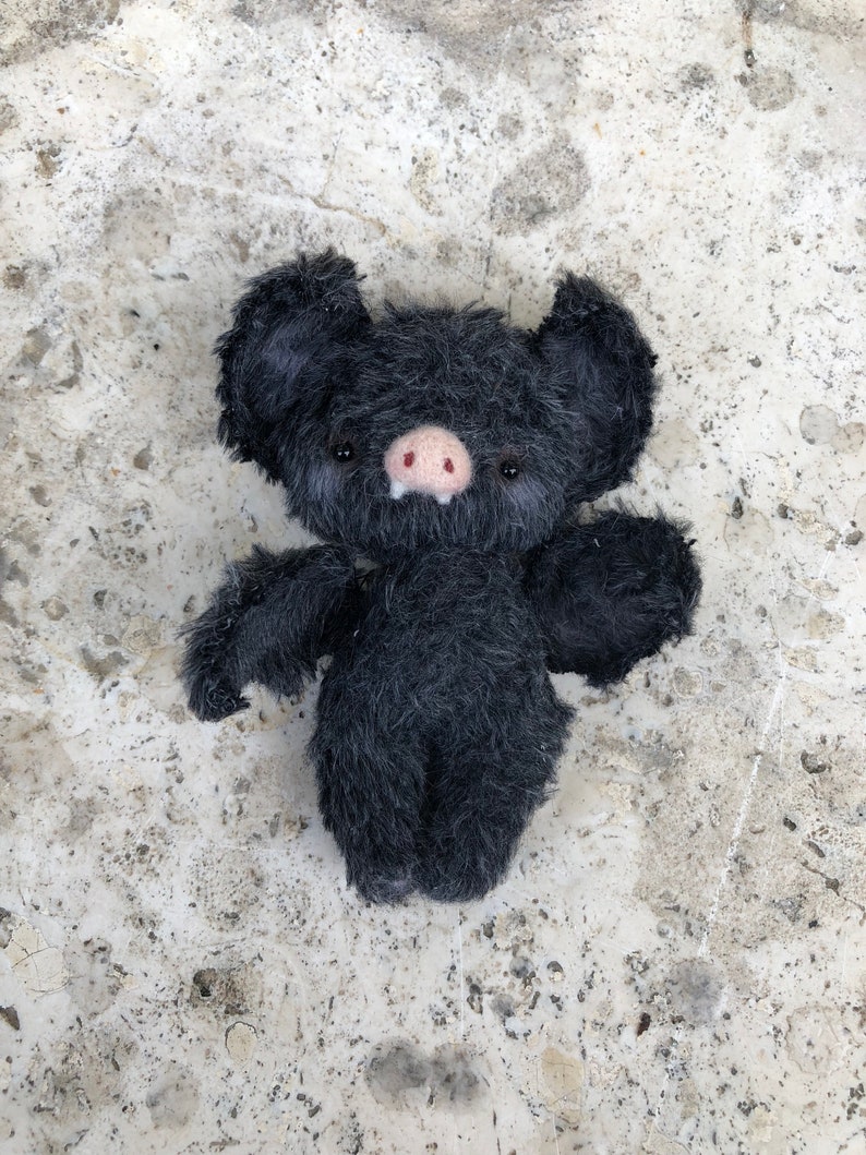 Ooak Baby Bat Teddy Bear Mohair Viscose Halloween Pink Purple - Etsy