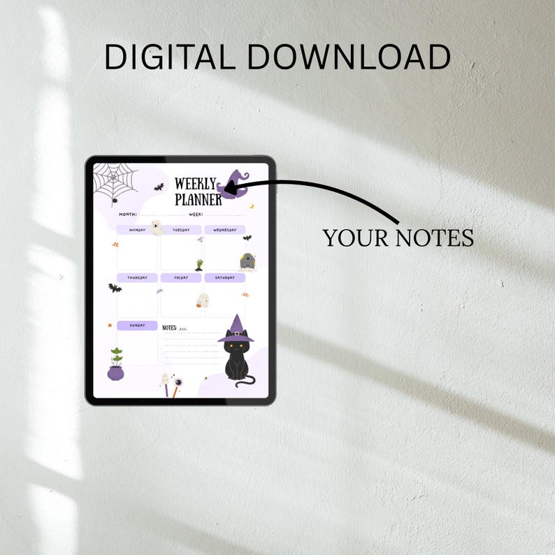Halloween Digital Student Planner: Monthly, Weekly (PNG) - Etsy