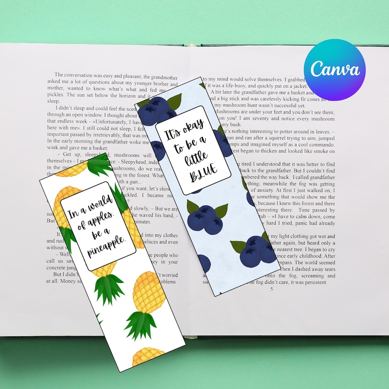 Printable Fruit Bookmarks Bundle, Set of 10 , Kids Reading Gift ...