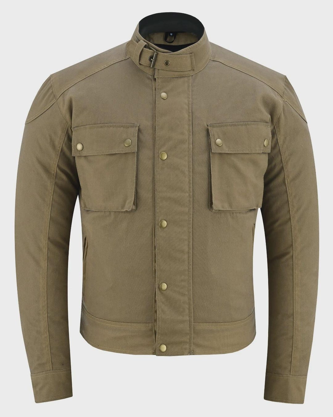 Men’s Waxed Cotton Motorcycle Jacket Shirt – CE Armoured Waterproof ...