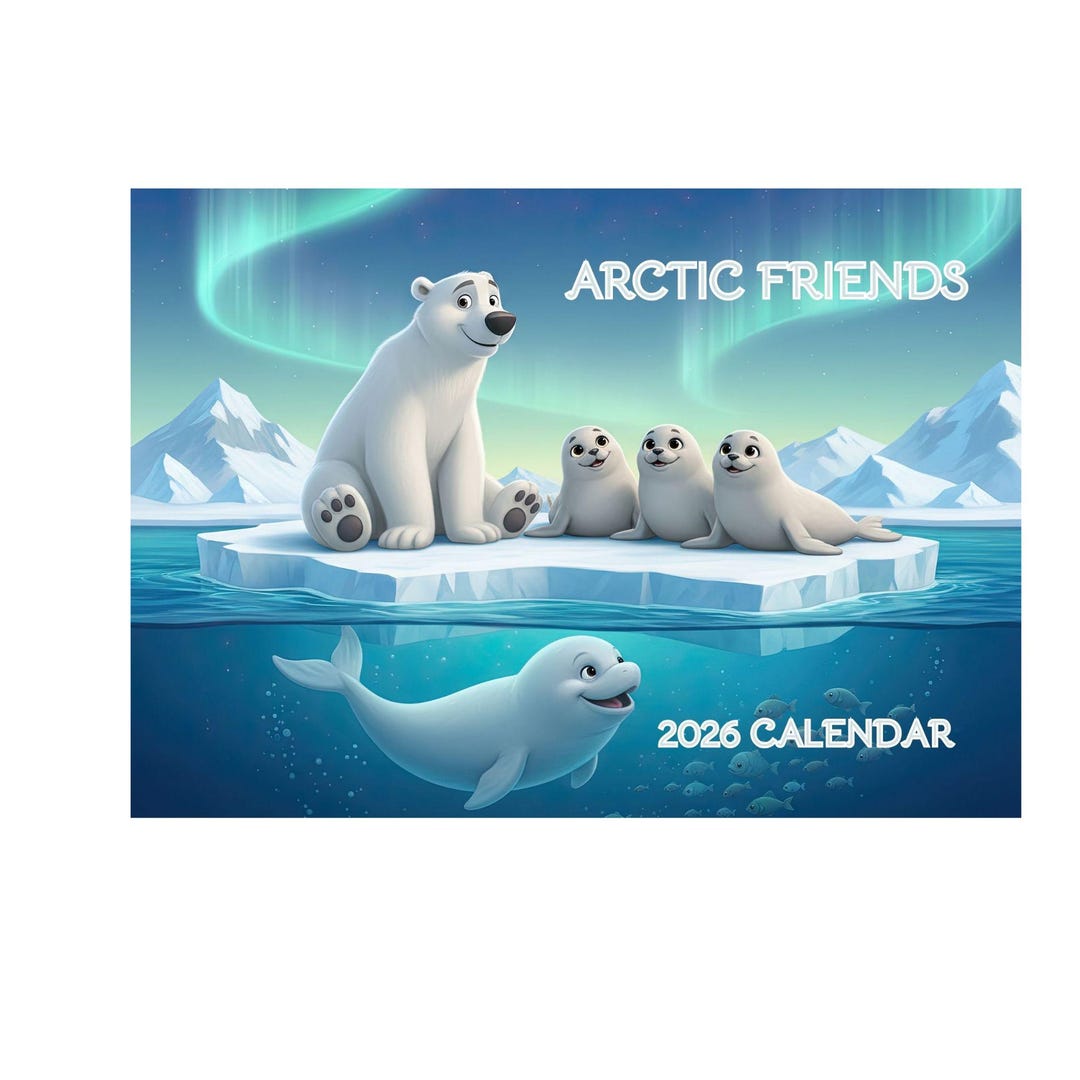 Arctic Friends Kids Digital Calendar/ Printable & Digital Pdf/cute ...