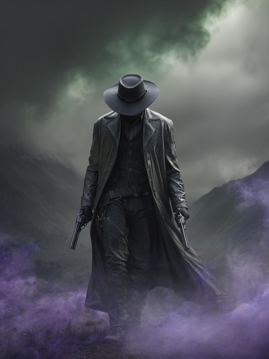 Western Cowboy Gunslinger.. /dark Western Wall Art/ Cinematic Fantasy ...