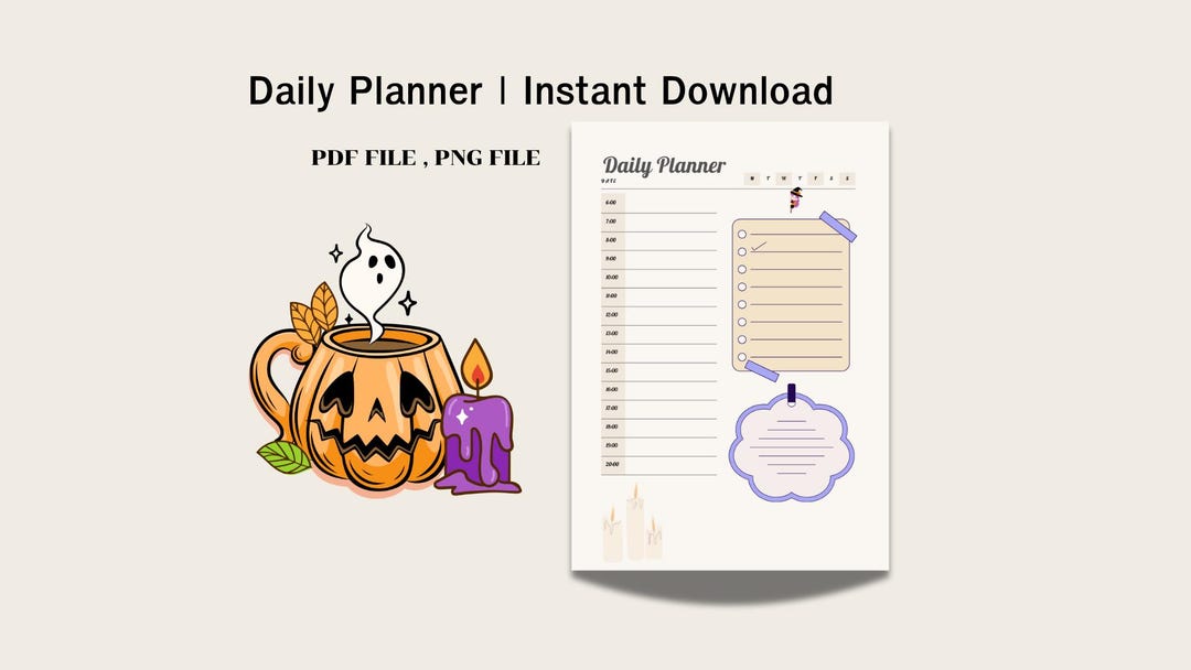 Halloween Daily Planner Printable | Pumpkin & Candy Design (PDF) - Etsy