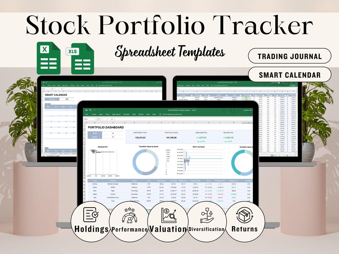 Real-time Stock Portfolio Tracker: Investment Spreadsheet, Capital ...