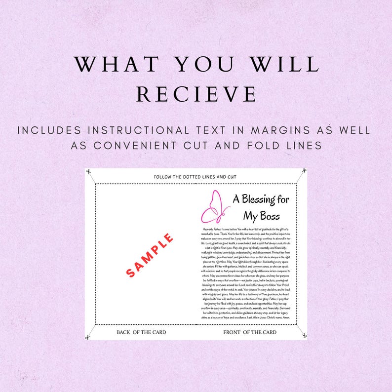 Boss Blessing Card PRINTABLE Thank You Appreciation Gift Boss’s Day ...