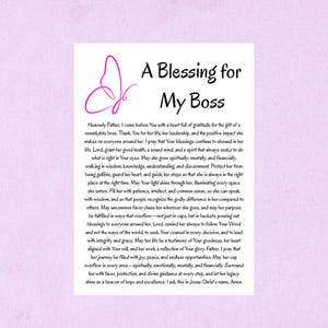 Boss Blessing Card PRINTABLE Thank You Appreciation Gift Boss’s Day ...