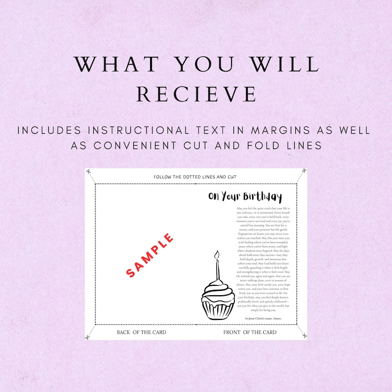 Birthday Blessing Card PRINTABLE Christian Birthday Prayer Faith-based ...