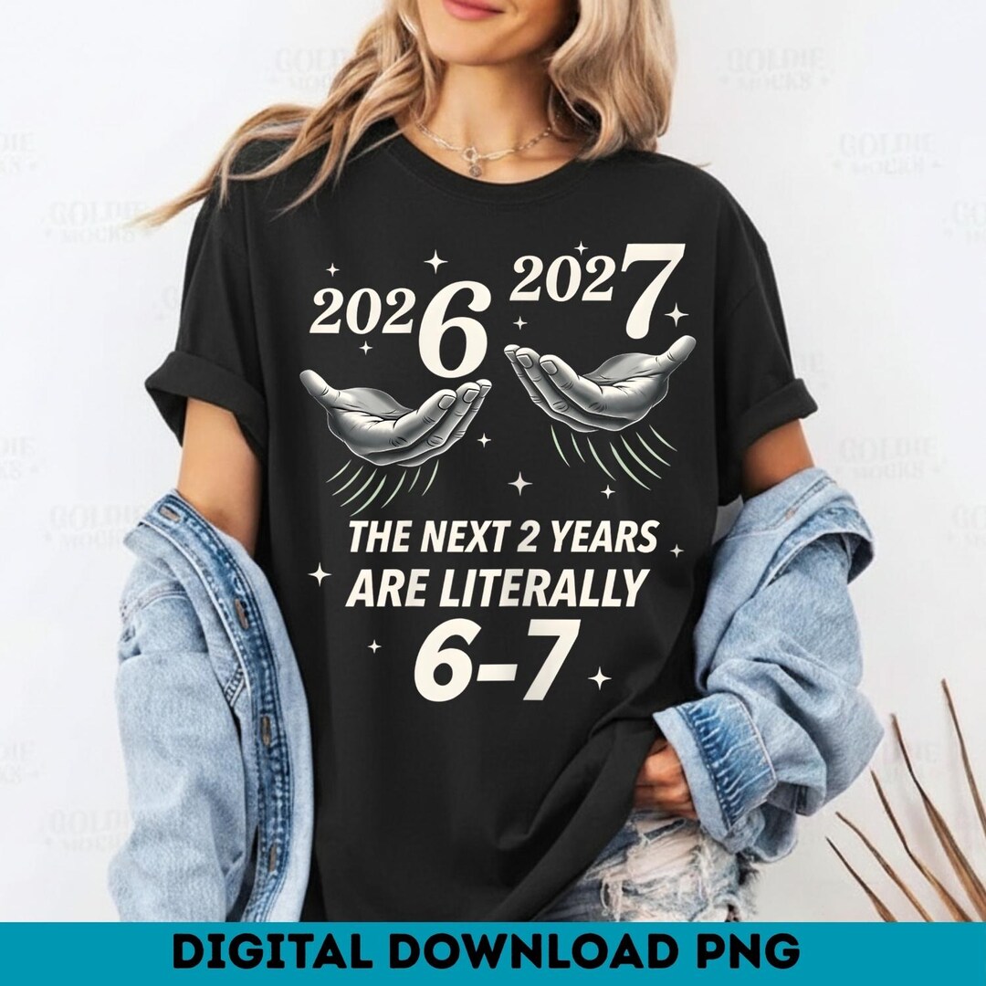 Funny Happy New Year 2026 2027 Meme Six Seven PNG Digital Download ...