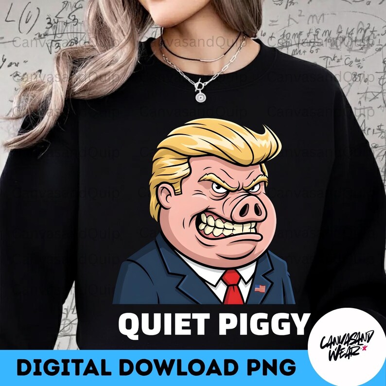 Quiet Piggy PNG, Funny Trump Viral, Political Parody PNG, Trump Meme ...