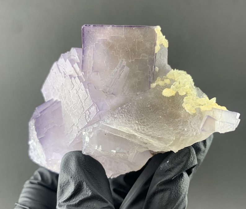 Purple Edge Fluorite Crystal,rare Natural Mineral,home Decor Specimen ...