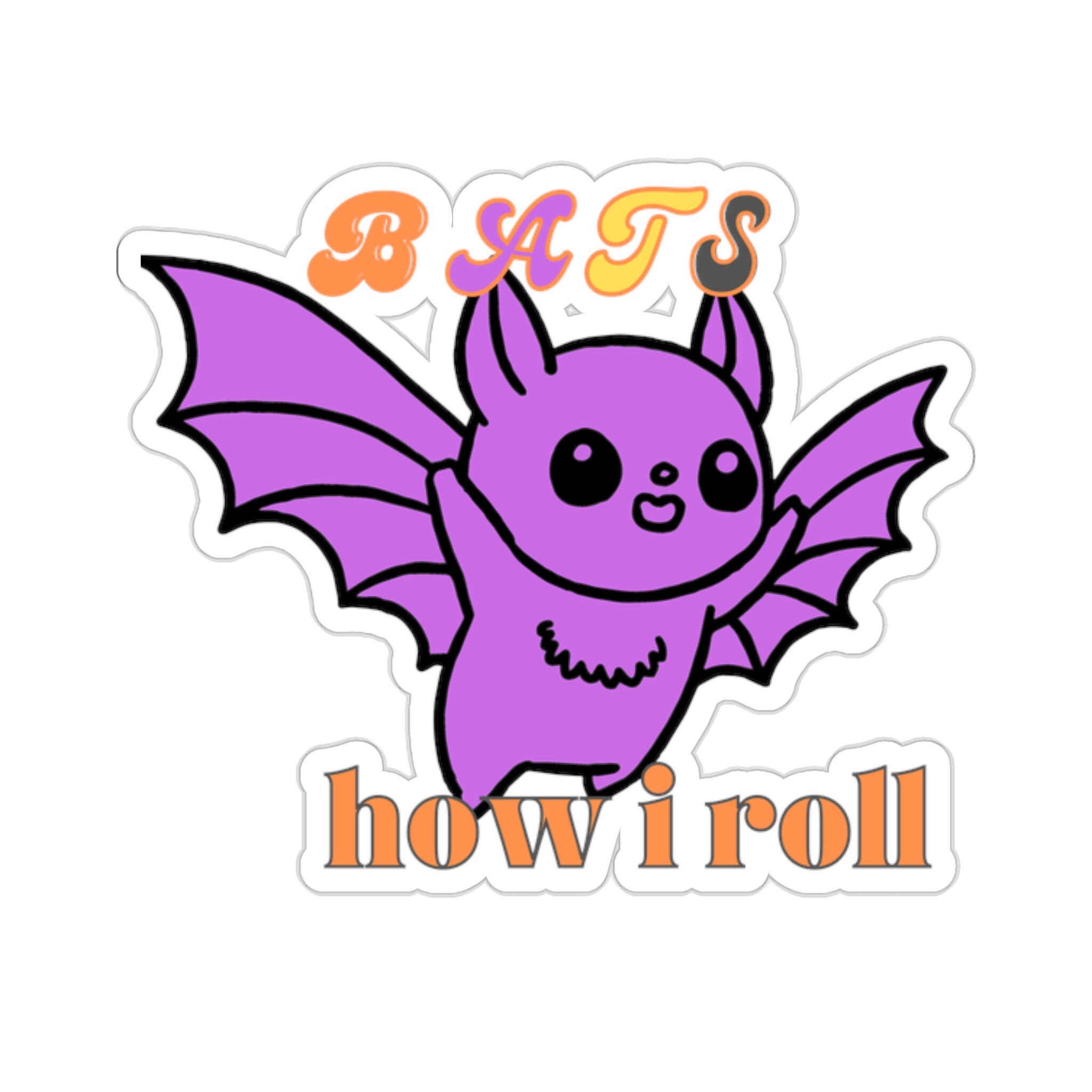 Bats How I Roll Sticker Cute Bat Halloween Funny Laptop - Etsy