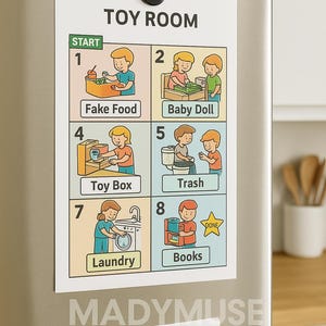 Printable Chore Chart Bundle | 2 Visual Cleaning Routines for Kids ...