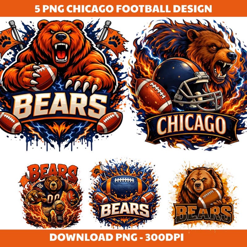 Chicago Bears Mascot Art - Etsy