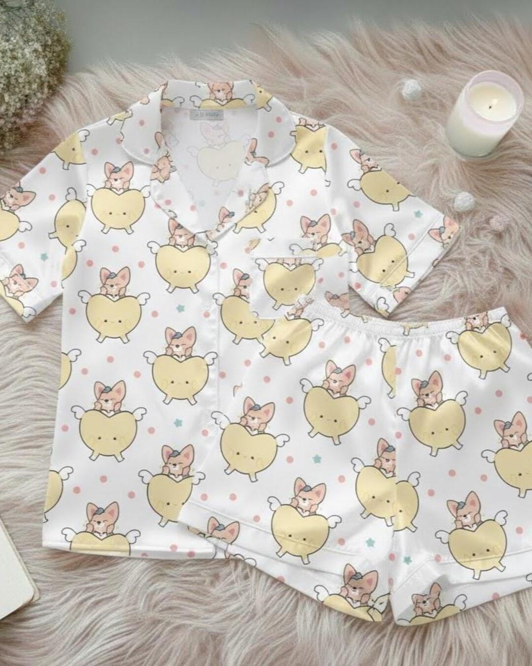 Foxi.ny Full Pajama Set – Cute K-pop Inspired Pjs, Cozy Sleepwear, Gift ...