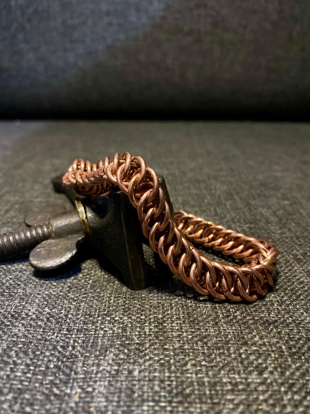 Copper Persian Chain Bracelet – Hand Forged Chainmail Jewelry, Medieval ...