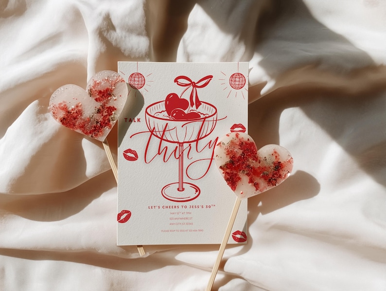 Talk Thirty to Me Canva Invitation, 30th Birthday Invitation Template ...