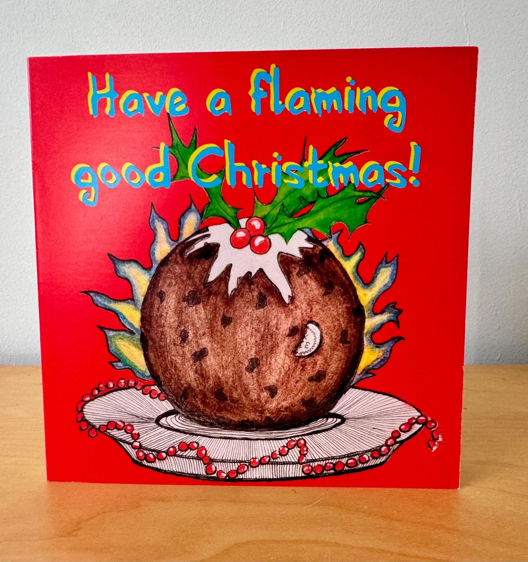 Funny Flaming Christmas Pudding Card: Holiday Greeting - Etsy