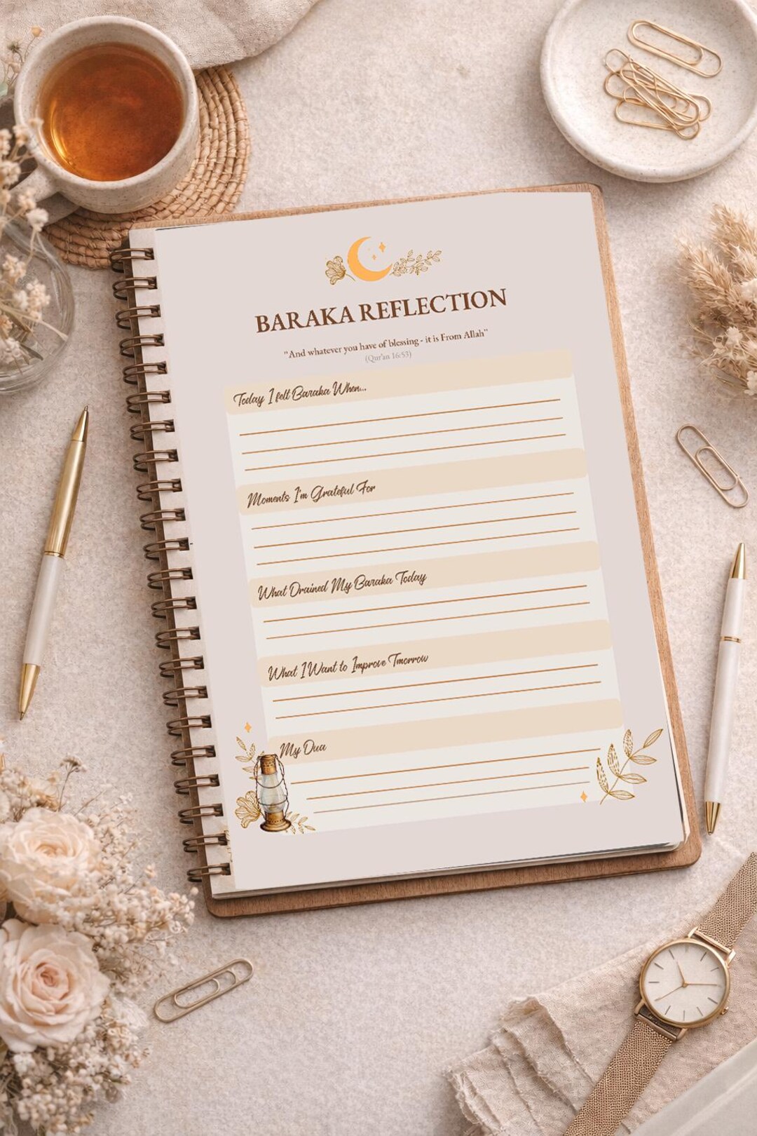 Baraka Reflection Sheet | Islamic Gratitude & Dua Journal Printable ...
