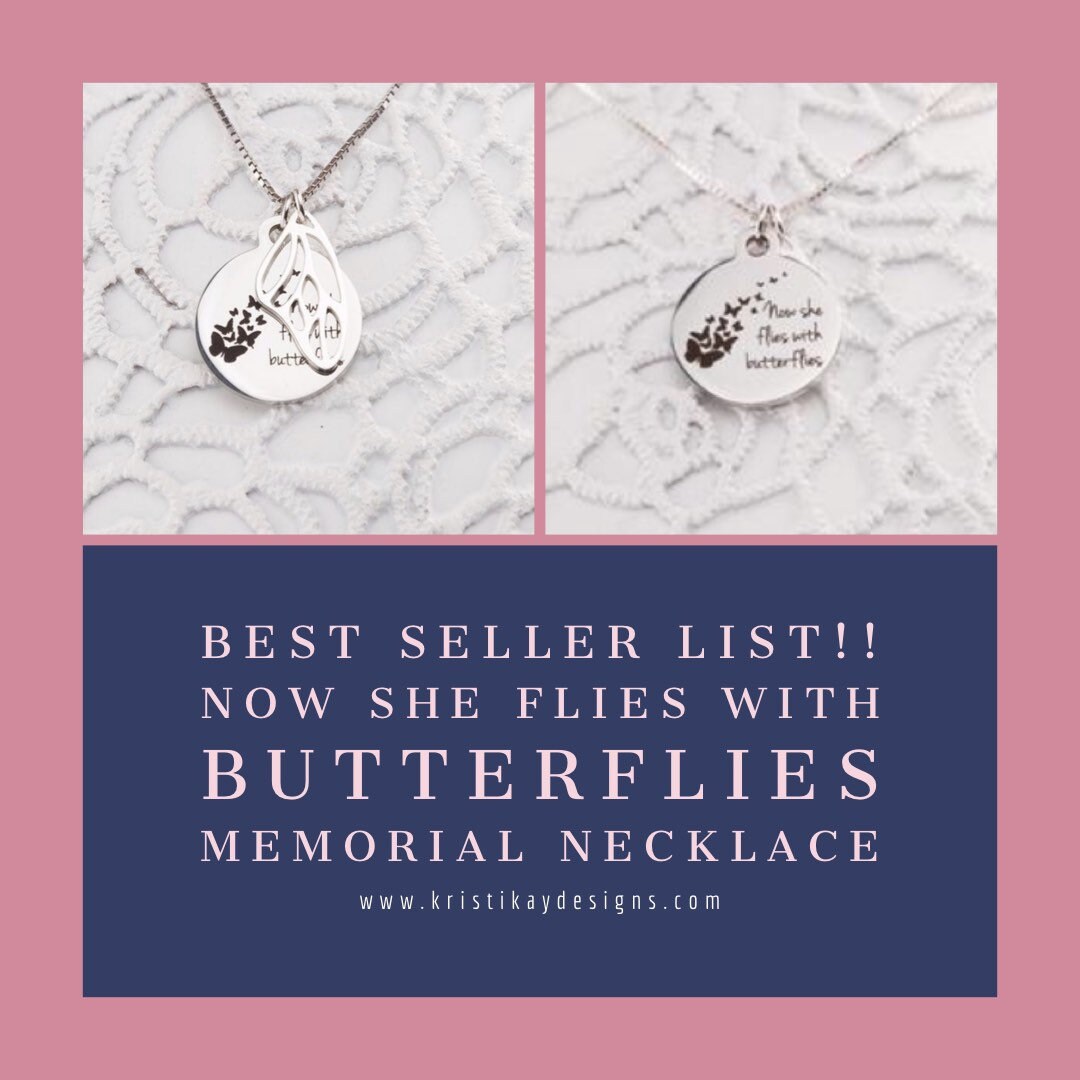 Now She Flies With Butterflies Loss of Mother Gift Loss of Sister Gift Loss of Daughter Butterfly Wing Memorial Gift Etsy