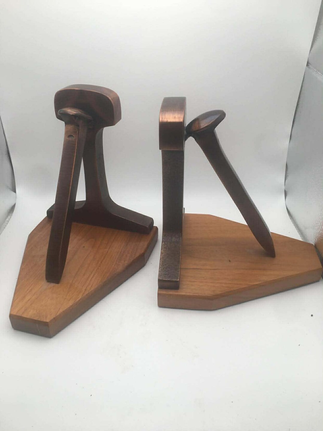 Bookends With Bronze Railway Spikes - Etsy
