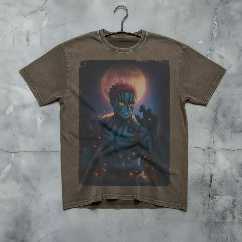 Akaza Uppermoon Oversize Washed T-shirt - Demon Slayer Fashion of 3rd ...
