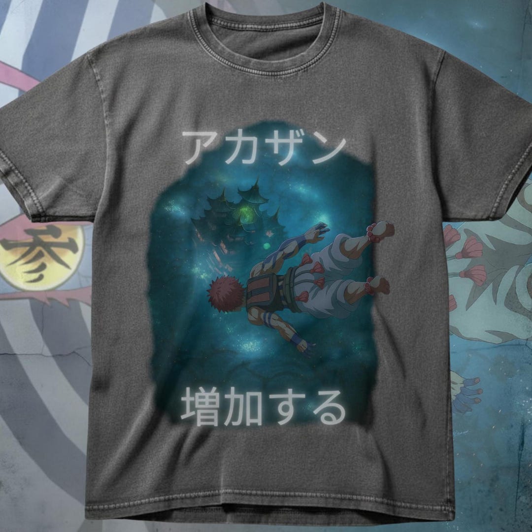 Flying Akaza Anime Shirt - Demon Slayer Washed Grunge Texture Tee, 3rd ...