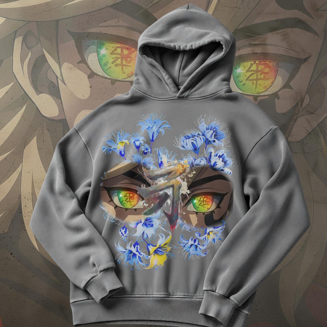 Doma Demon Slayer Uppermoon Hoodie Washed Pattern - 2nd Rising Moon ...