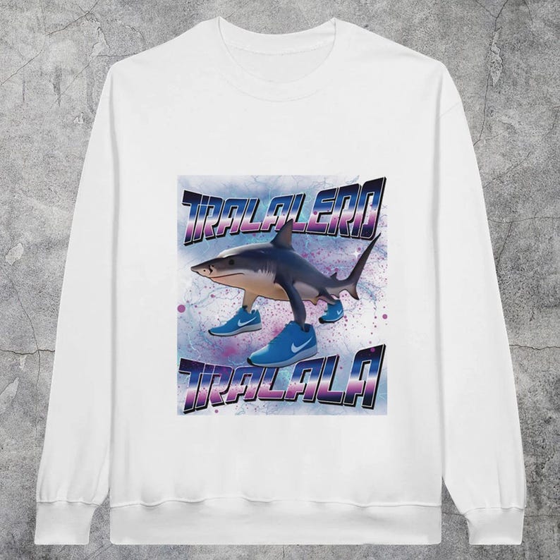 Tralalero Tralala - Funny Brainrot Sweatshirt in Spray-painted Design ...