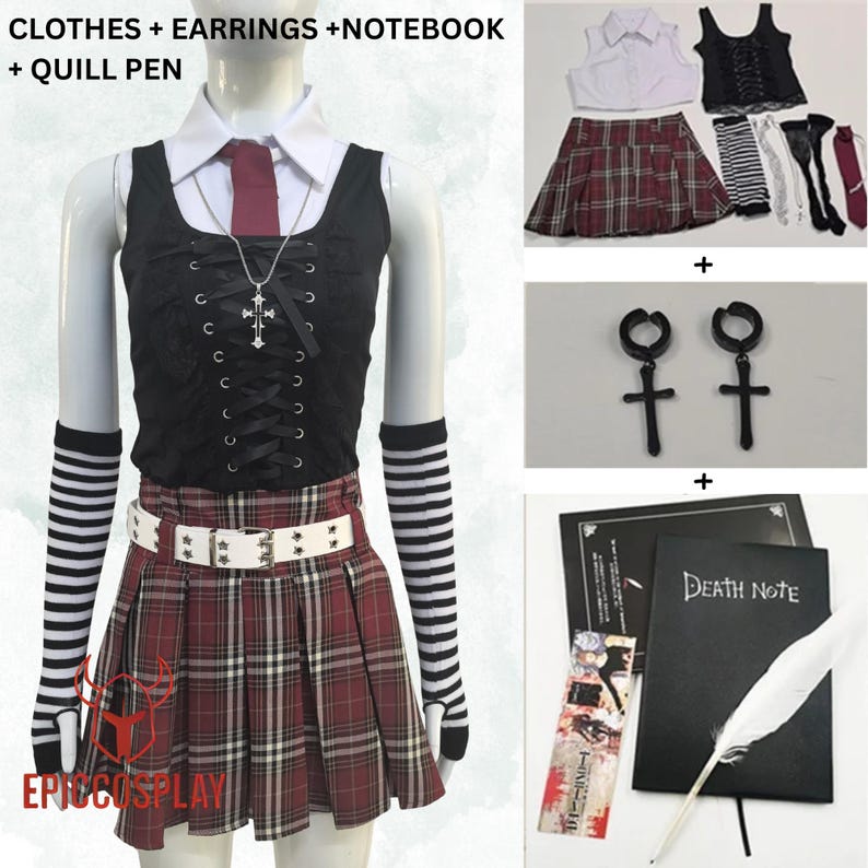 Like as Misa Amane Cosplay Costume – Gothic School Uniform Outfit With ...