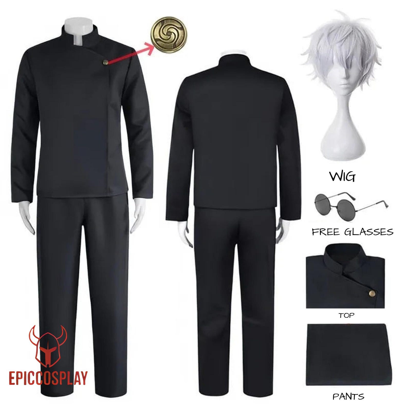 Like as Gojo Satoru Cosplay Costume Jujutsu Kaisen Uniform Shirt Pants ...