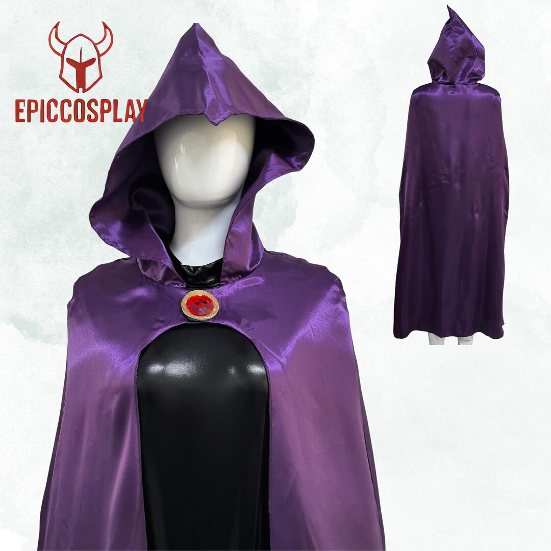 Like as Raven Cosplay Costume Teen Titans Deluxe Jumpsuit Cloak Belt ...