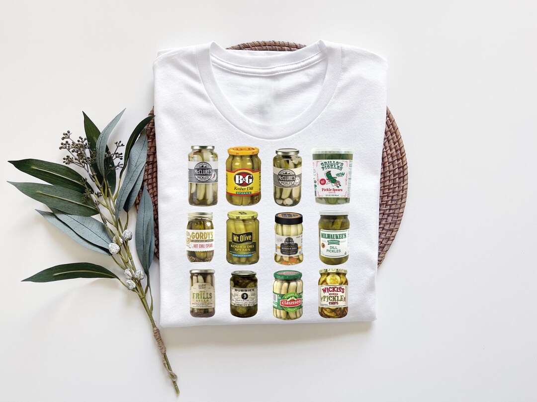 Pickle Lover Shirt, Vintage Pickle Collage Graphic Tee, Funny Food ...